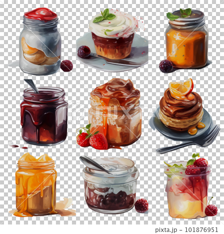 9 types of parfait "AI-generated image" - Stock Illustration [101876951 ...