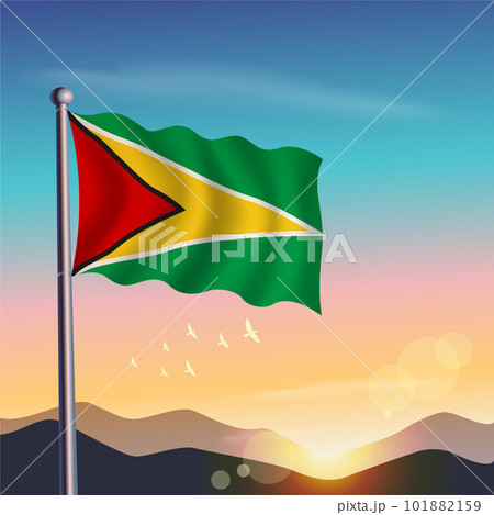 Gunaya flag with mountains and morningのイラスト素材 [101882159] - PIXTA