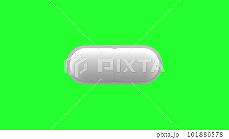 White pills isolated. Green Screen.のイラスト素材 [101886578] - PIXTA