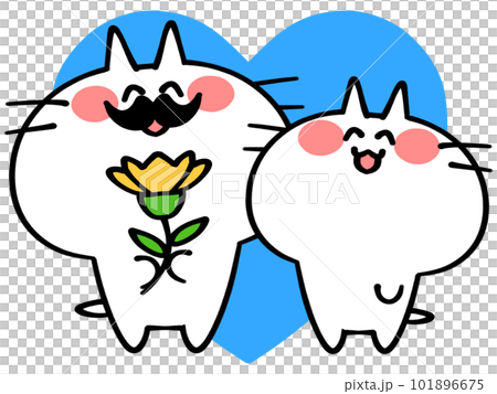 Father's day cat parent and child illustration... - Stock Illustration ...