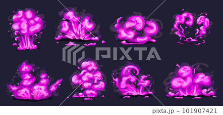 Pink fire explosion ui animation sprite vector...のイラスト素材 [101907421 ...