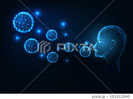 Concept of pollen allergy with person inhaling...のイラスト素材 [101912040 ...