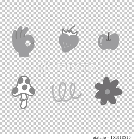 Adult cute Yurukawa illustration set Monotone - Stock Illustration ...