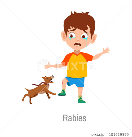 Rabies child disease, isolated vector boy...のイラスト素材 [101919599] - PIXTA