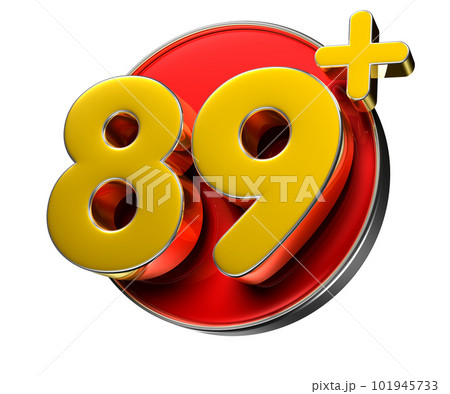 89 plus 3D illustration.のイラスト素材 [101945733] - PIXTA