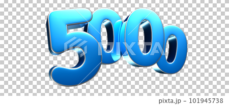 Number 5000 turquoise 3D illustration. - Stock Illustration [101945738 ...