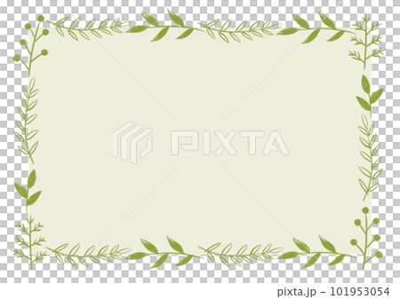 hand drawn square leaf frame - Stock Illustration [101953054] - PIXTA