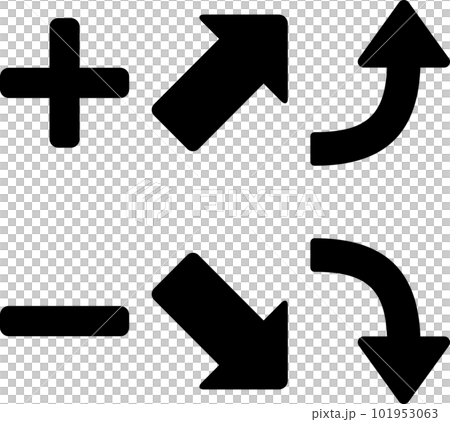 increase and decrease icon set - Stock Illustration [101953063] - PIXTA