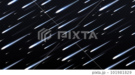 Realistic blue light effect of meteor rain in...のイラスト素材 [101981829] - PIXTA