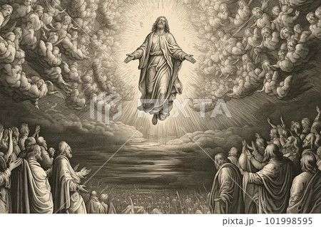 An illustration of the ascension day of Jesus...のイラスト素材 [101998595] - PIXTA