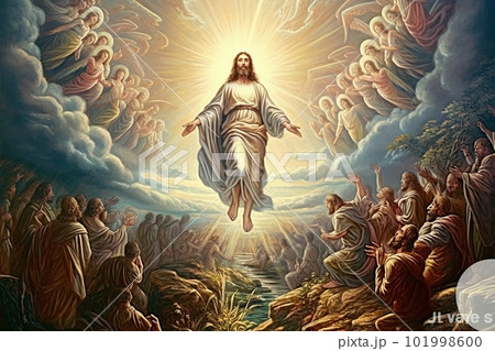 An illustration of the ascension day of Jesus...のイラスト素材 [101998600] - PIXTA