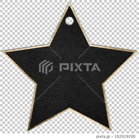 Black and Golden Glitter Glossy Star Label Cutout - Stock Illustration ...