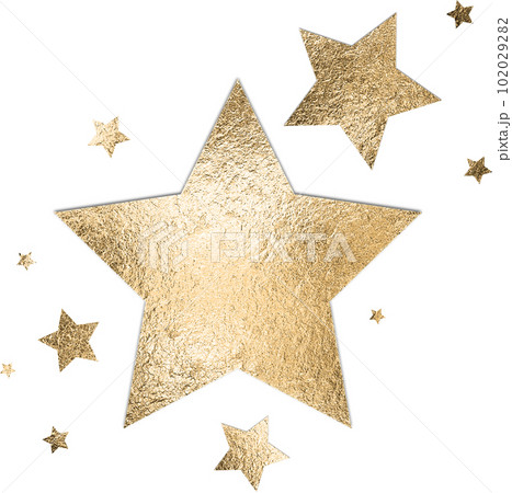 Golden Glitter Glossy Star Cutoutのイラスト素材 [102029282] - PIXTA