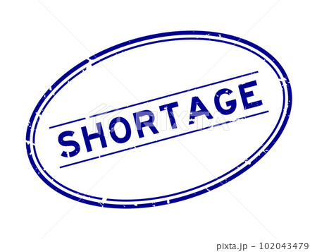 Grunge blue shortage word oval rubber seal...のイラスト素材 [102043479] - PIXTA