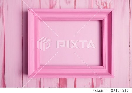 Pink empty frame on pink background. Generative aiのイラスト素材 [102121517 ...