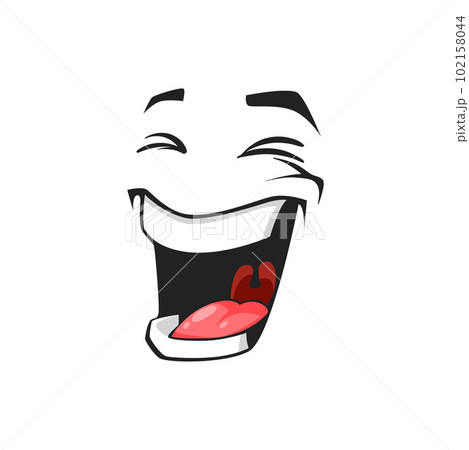 Cartoon laughing face, vector happy emoji,...のイラスト素材 [102158044] - PIXTA