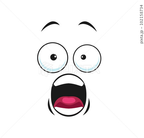 Cartoon yelling face vector icon, shocked or...のイラスト素材 [102158734] - PIXTA