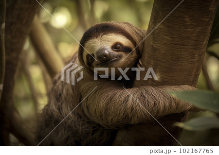 Cute Sloths In Trees