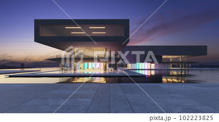 3D modern buildings have colored gradient glass...のイラスト素材 [102223825 ...