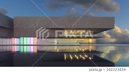 3D modern buildings have colored gradient glass...のイラスト素材 [102223834 ...