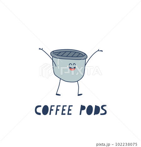 Waste sorting. Used coffee pod. Cute vector...のイラスト素材 [102238075] - PIXTA