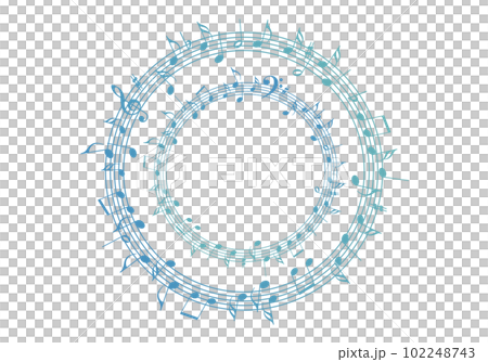 Musical note circle 5-line staff double - Stock Illustration [102248743 ...