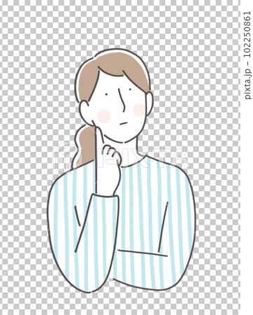 Thinking female illustration - Stock Illustration [102250861] - PIXTA