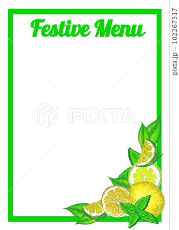Summer Festive Menu. Menu background with...のイラスト素材 [102267317] - PIXTA