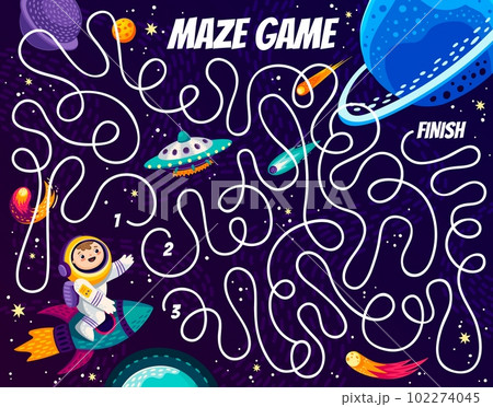 Free Astronaut Maze Worksheet 1 Space Space Preschool