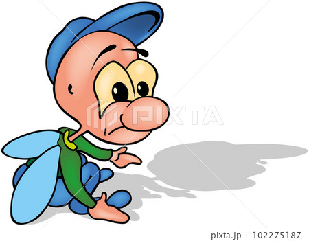 Sad Beetle in a Blue Baseball Capのイラスト素材 [102275187] - PIXTA