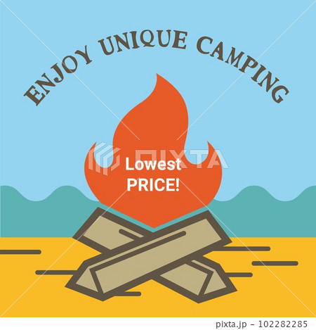Enjoy unique camping lowest price, travel bannerのイラスト素材 [102282285] - PIXTA