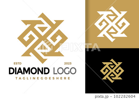 Letter X Diamond Jewelry Logo vector icon...のイラスト素材 [102282604] - PIXTA