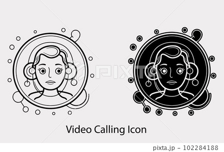 Video calling icon outline style Simple Set of...のイラスト素材 [102284188 ...