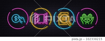 Check article, Open door and Payment minimal...のイラスト素材 [102338215] - PIXTA