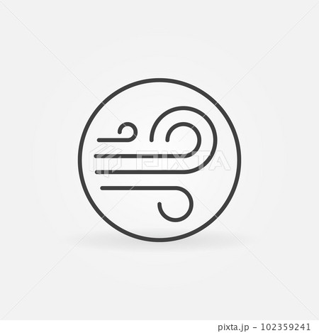 Wind outline vector concept round simple iconのイラスト素材 [102359241] - PIXTA