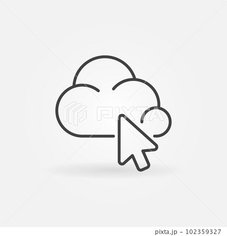 Cloud with Mouse Cursor vector thin line...のイラスト素材 [102359327] - PIXTA