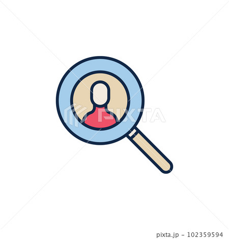 Human in Magnifier vector People Search colored...のイラスト素材 [102359594 ...