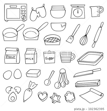 Baking Tools And Equipment Drawing