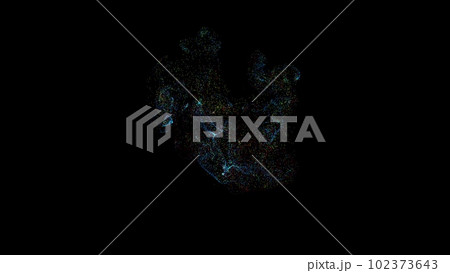 Two cubes of dots collide and mix in a...のイラスト素材 [102373643] - PIXTA