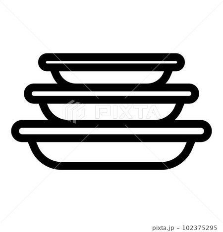 Kitchen plate icon. Outline kitchen plate...のイラスト素材 [102375295] - PIXTA