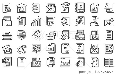 Report icons set. Outline set of report vector...のイラスト素材 [102375657] - PIXTA