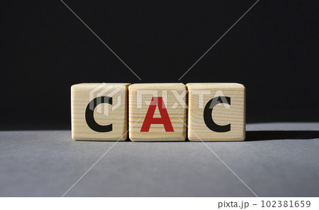 CAC - Customer Acquisition Cost symbol. Wooden...の写真素材 [102381659] - PIXTA