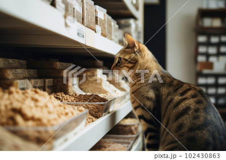 Cute cat in a pet store looking and choosing...のイラスト素材 [102430863] - PIXTA