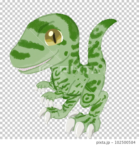 Cute raptor dinosaur (thin version) - Stock Illustration [102500584 ...