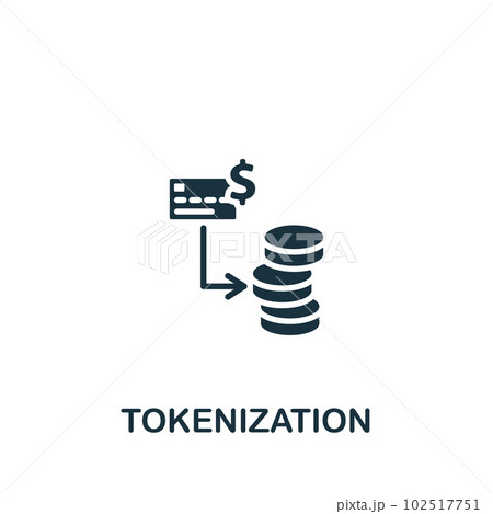 Tokenization icon. Monochrome simple sign from...のイラスト素材 [102517751 ...