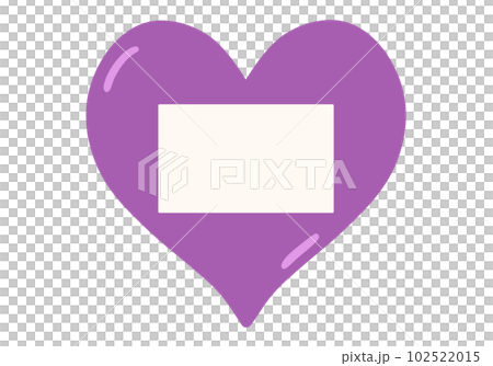 purple heart-shaped name tag - Stock Illustration [102522015] - PIXTA