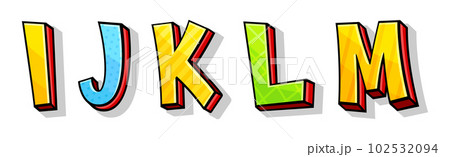 Colorful Font with Volume Letters Isolated on...のイラスト素材 [102532094] - PIXTA
