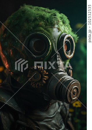 Portrait of alien humanoid in gas mask....のイラスト素材 [102532535] - PIXTA