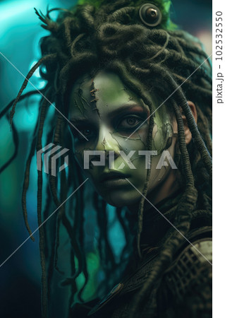 Portrait of woman alien humanoid. Generative AIのイラスト素材 [102532550] - PIXTA