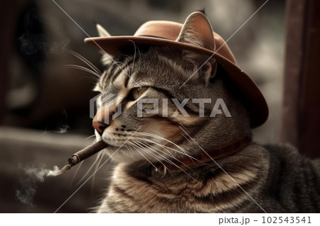 Cat Smoking Cigar